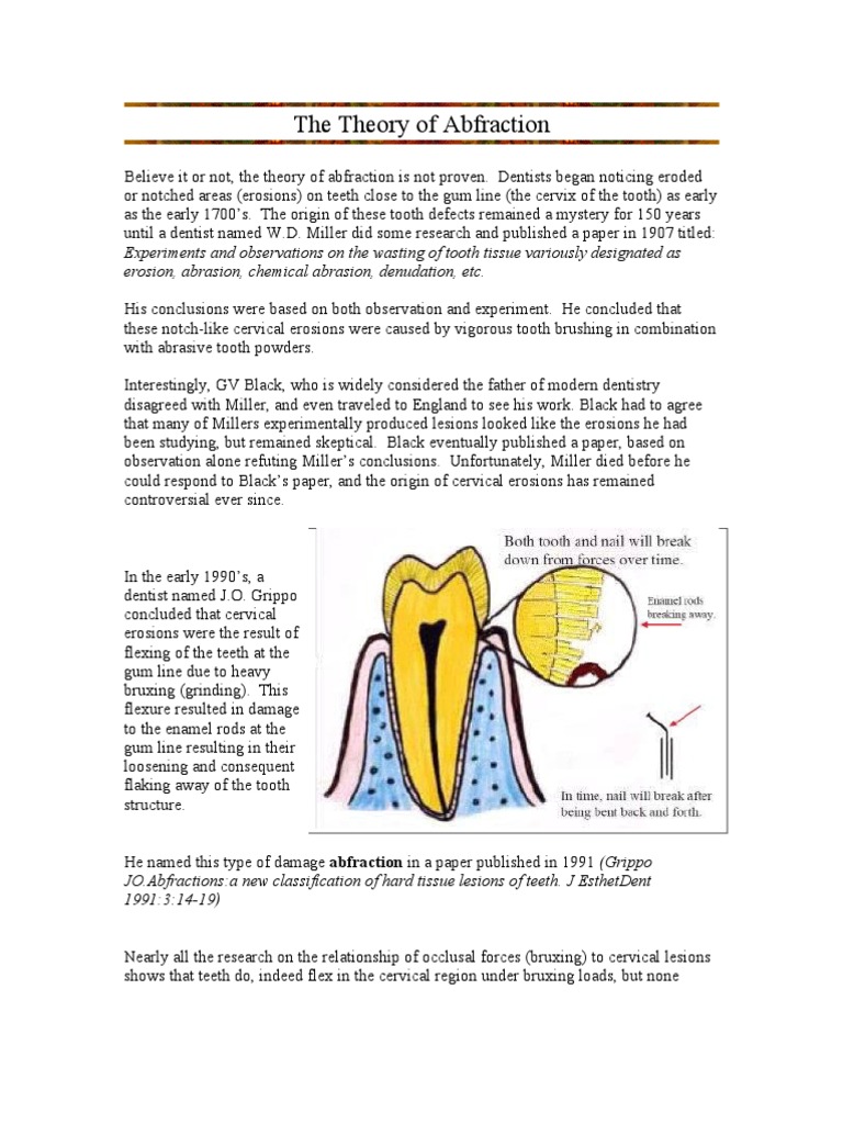 The Theory of Abfraction | Toothbrush | Dentistry Branches