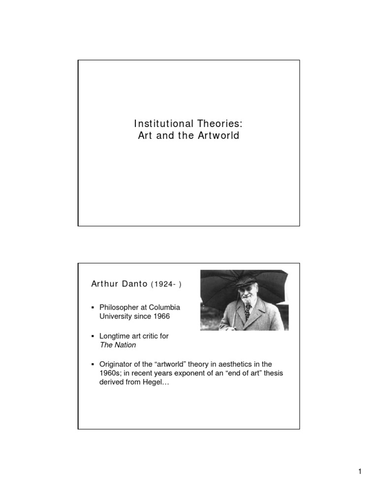 Dickie's 1974 Institutional Theory of Art | PDF