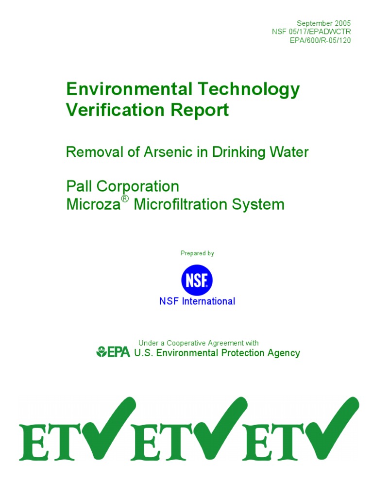 Pall Microza Verification Report | PDF | Membrane | Water Quality