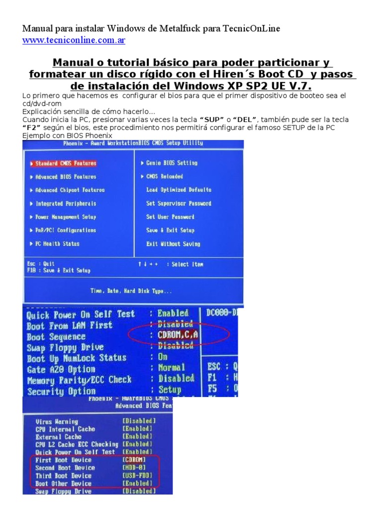 Manual para Instalar Windows XP de Cero | PDF | Juegos y actividades