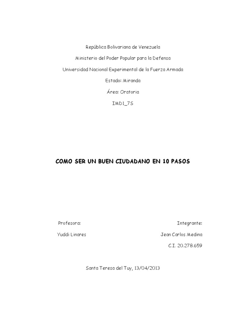 Como Ser Un Buen Ciudadano en 10 Pasos | PDF | Ciudadanía | Science