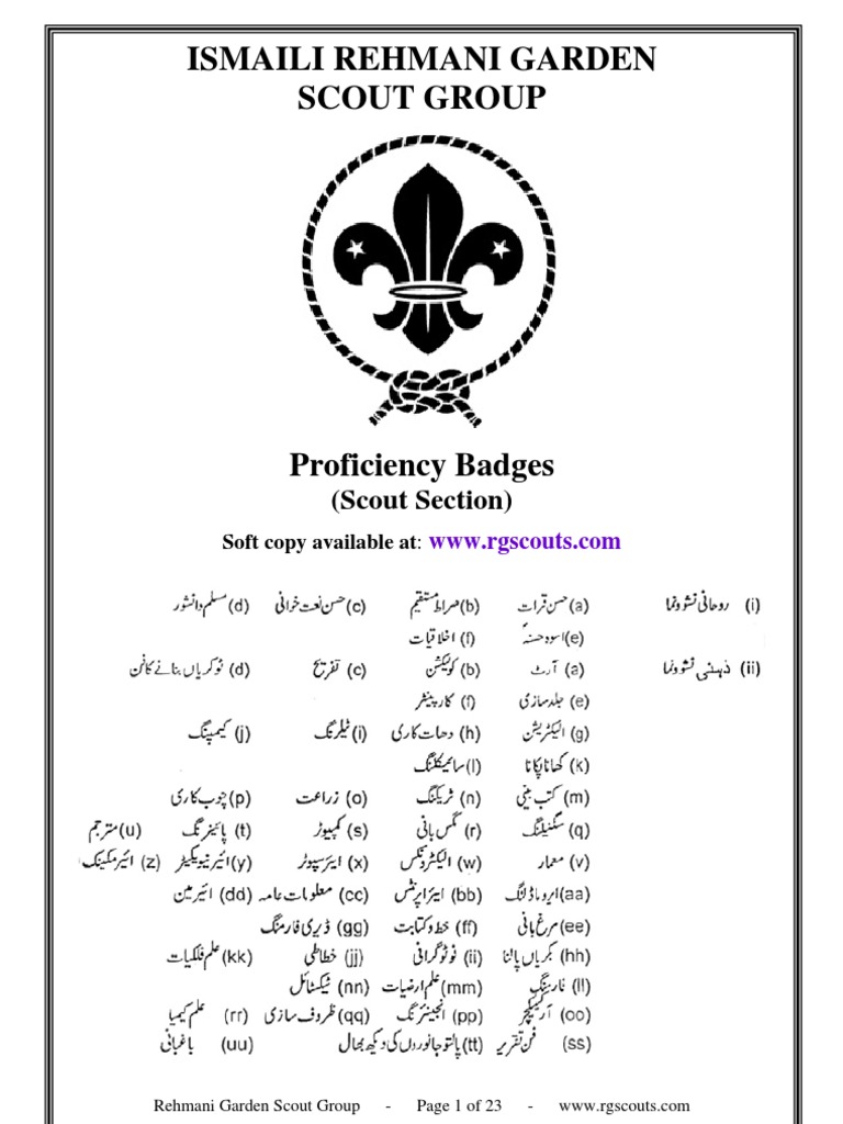Proficiency Badges Outline Scouts
