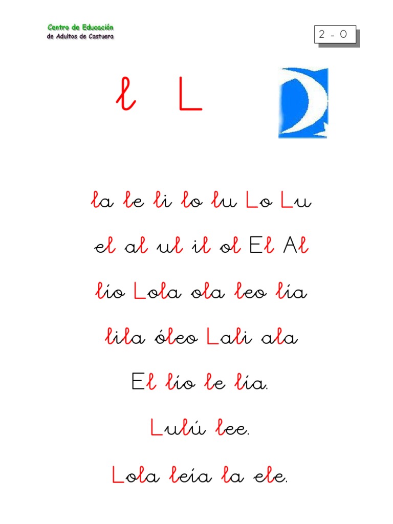 Actividades de lectoescritura con la letra L | PDF | Artes del Lenguaje ...