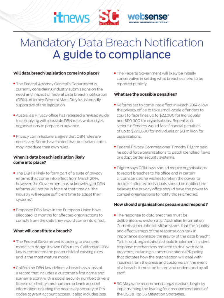 Data Privacy Breach Compliance Guide | PDF | Privacy | Regulatory ...