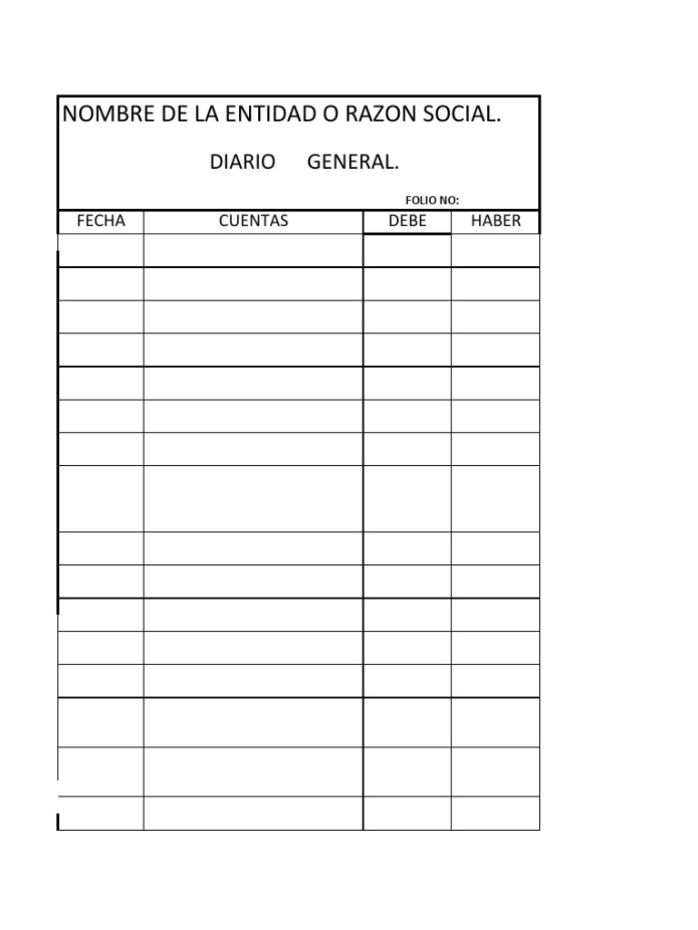 Formato Debe y Haber [Contabilidad] | Euro | Contabilidad