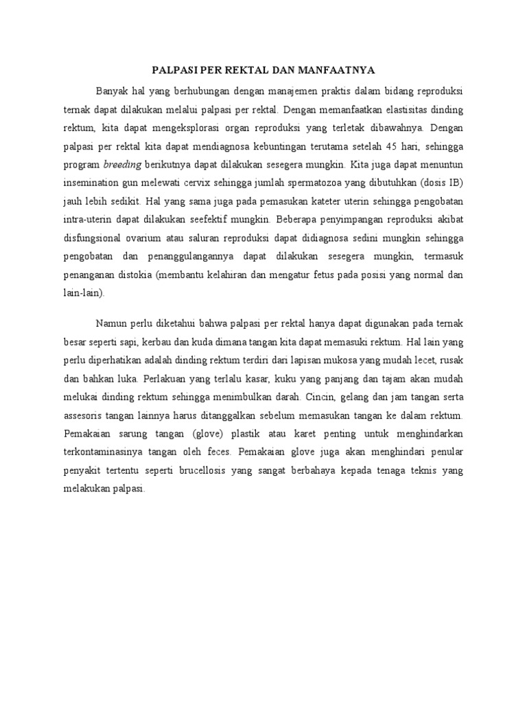 Palpasi Per Rektal Dan Manfaatnya | PDF | Kesehatan Holistik | Sains ...