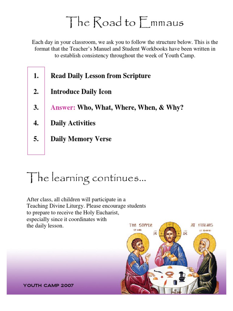 Orthodox Christian Emmaus Curriculum | PDF | Resurrection Of Jesus | Jesus