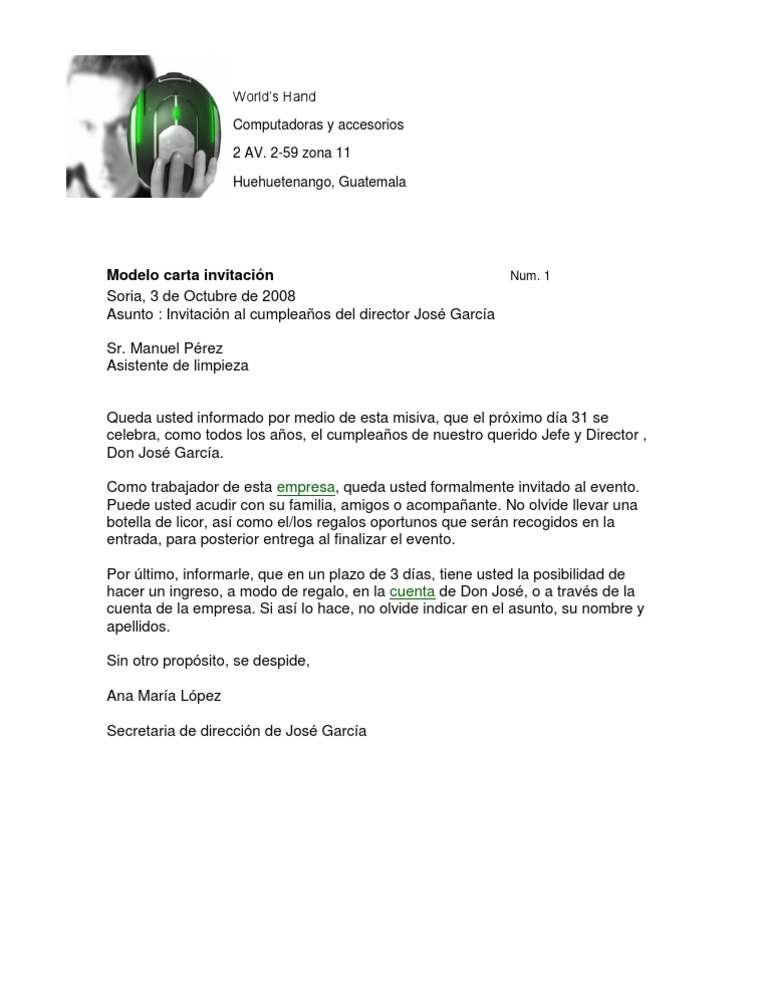 Carta De Invitación De Empresa