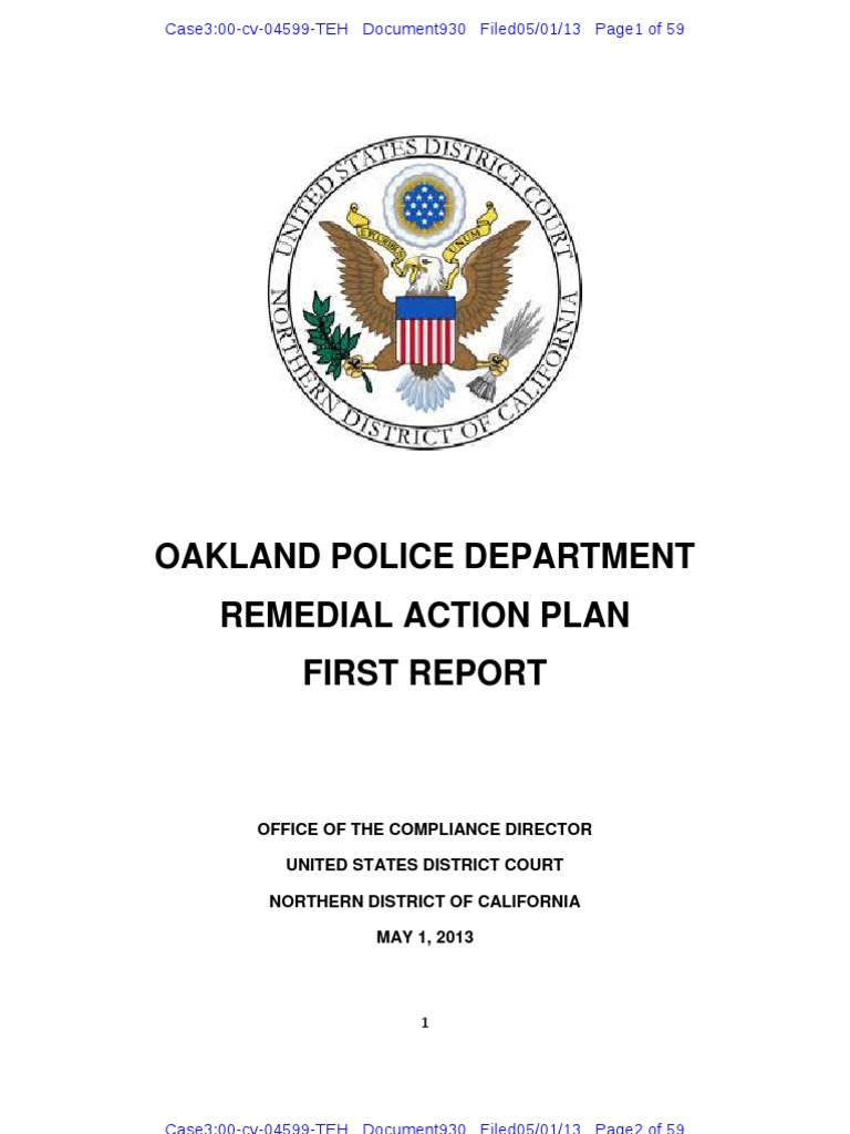 Oakland Police Department Remedial Plan | PDF | National Security ...