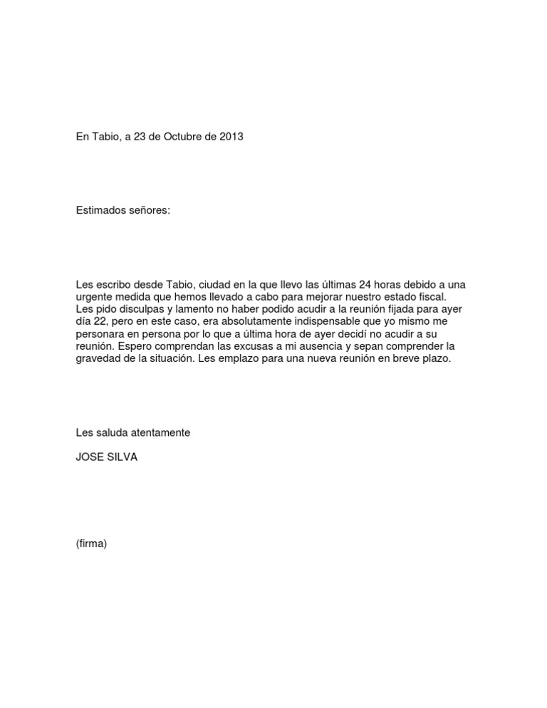 Carta de Escusa | PDF