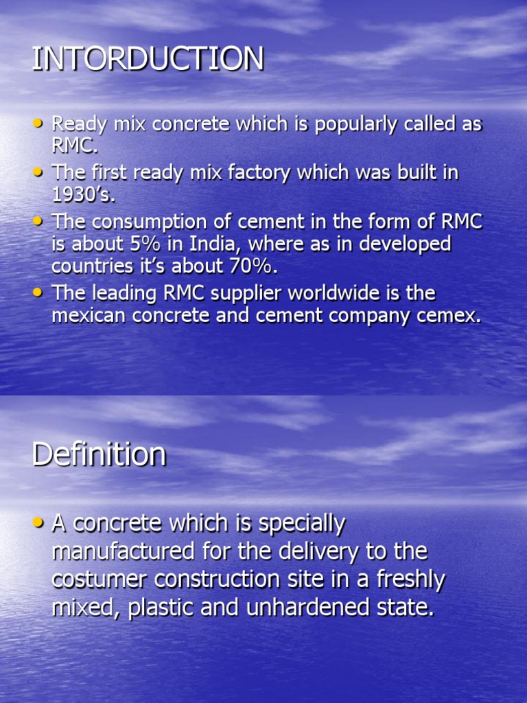 Understanding Ready Mix Concrete (RMC) | PDF | Concrete | Civil Engineering