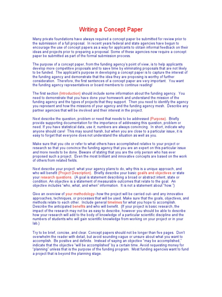 Concept Paper Writing Guide | PDF