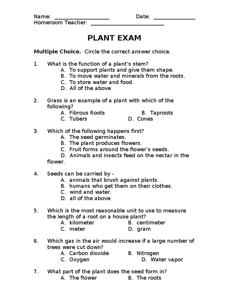 Plant Exam | Seed | Plants | Free 30-day Trial | Scribd
