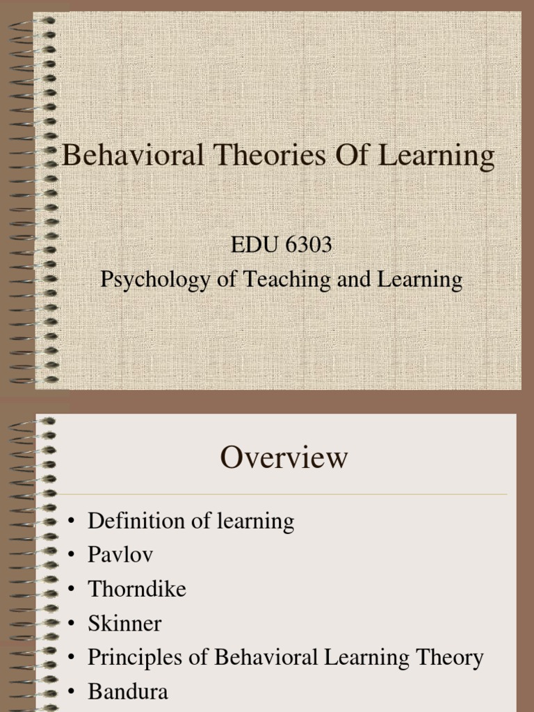 Behavioral Learning Theories Overview | PDF | Reinforcement | Classical ...