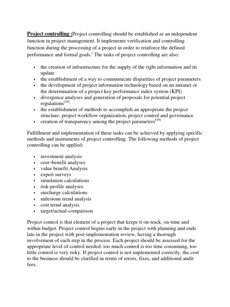What Is Project Control | PDF | Project Management | Economies