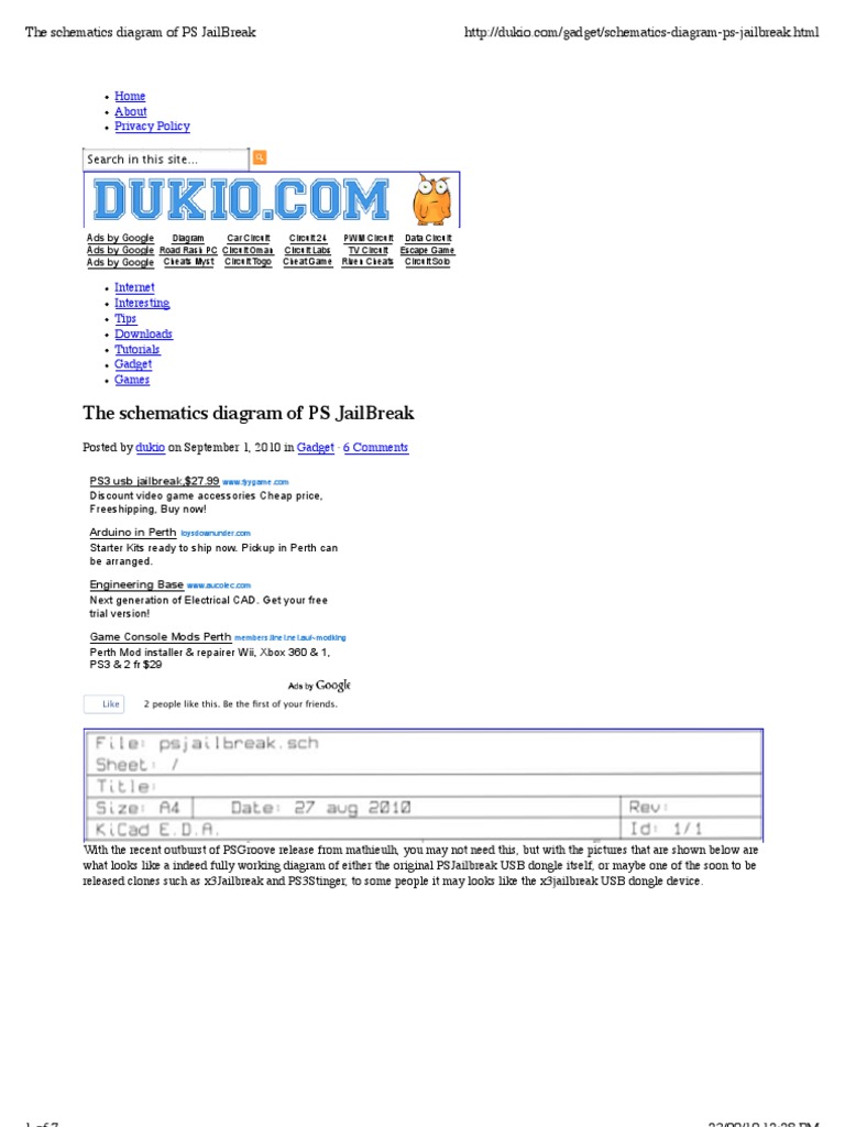 The Schematics Diagram of PS JailBreak | PDF | Play Station 3 ...