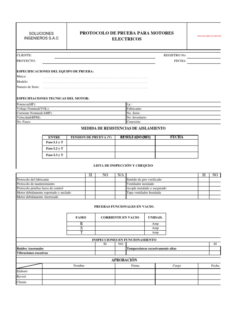 Protocolo de Prueba . | PDF