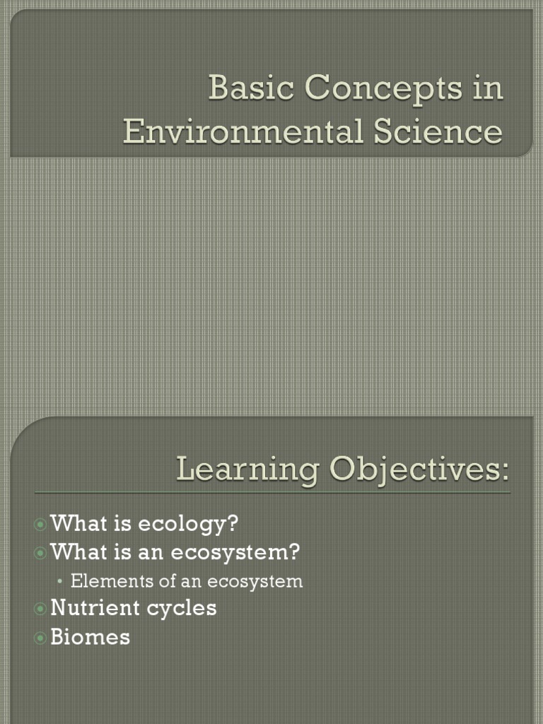 Basic Concepts in Environmental Science | PDF | Ecology | Ecosystem