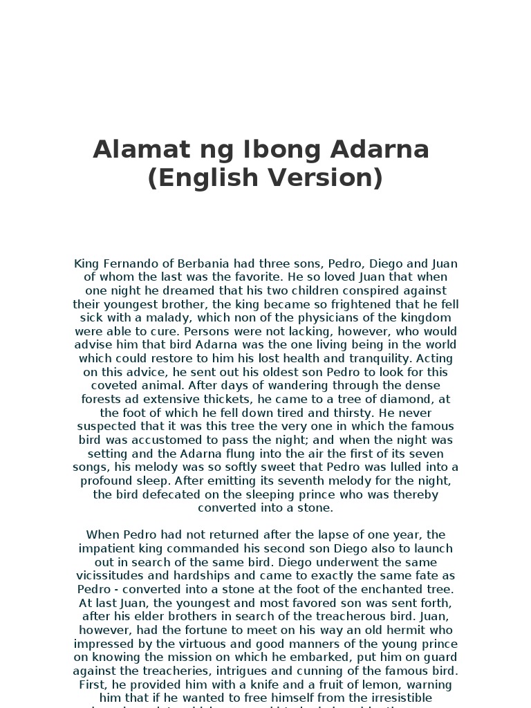 Ibong Adarna Script Pdf
