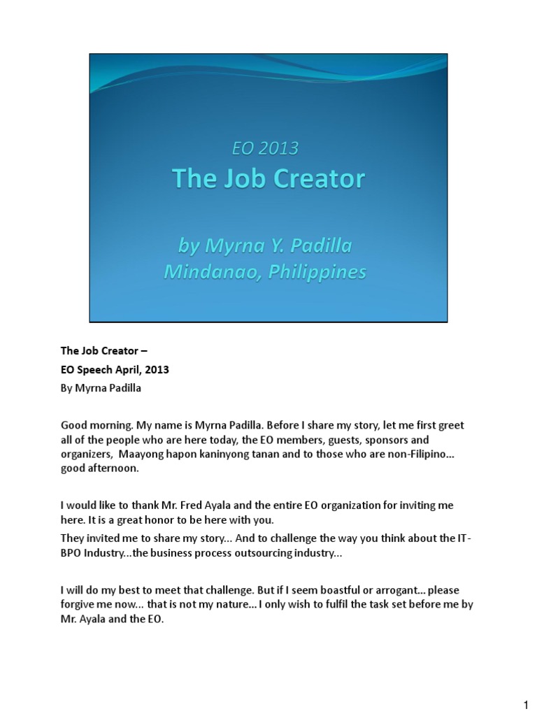 The Job Creator | PDF | Economies