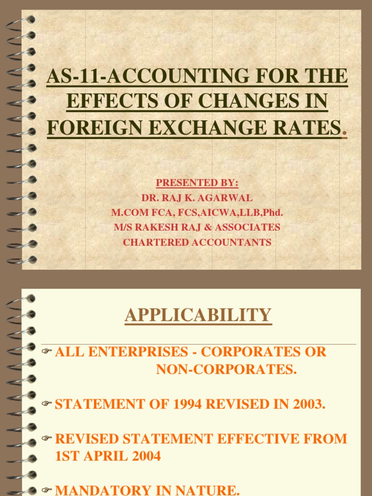 As-11-Accounting For The Effects of Changes in Foreign Exchange Rates ...