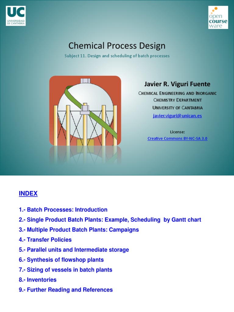 Design and Scheduling of Batch Processess PDF | PDF | Scheduling (Production Processes) | Chemistry