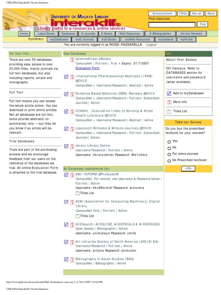 UM Library Database | PDF | Association For Computing Machinery | Open ...