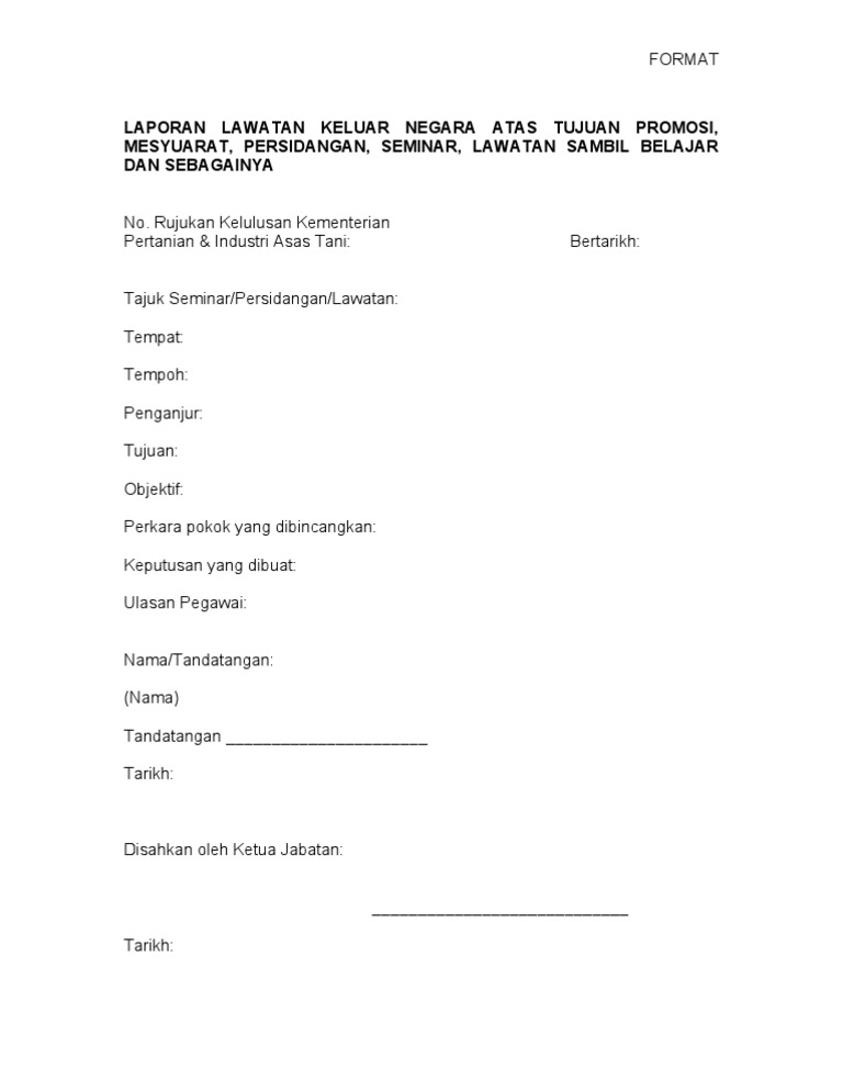 Contoh LAPORAN LAWATAN | PDF