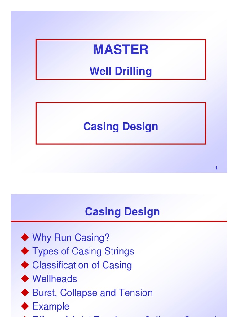 4 Casing Design | PDF | Casing (Borehole) | Strength Of Materials