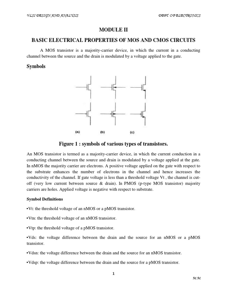 MOS and CMOS Circuit Properties | PDF | Field Effect Transistor | Mosfet