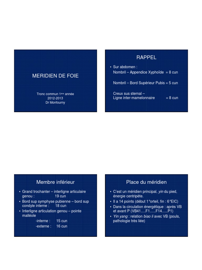 Méridien du Foie en Acupuncture | PDF | Pied | Appareil locomoteur