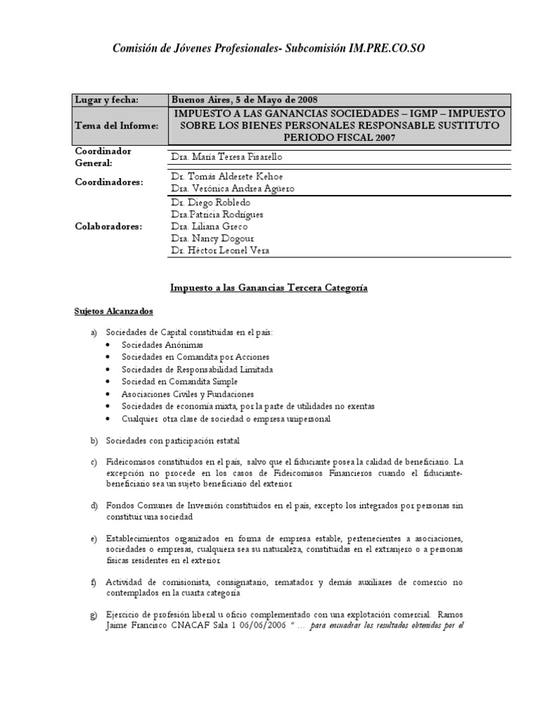 Gcia Sociedades | PDF | Impuesto sobre la renta | Impuestos