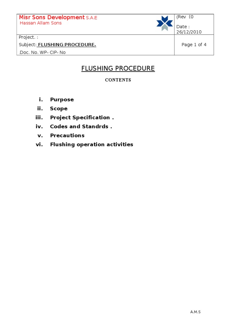Flushing Procedure Final 11 | PDF | Valve | Pipe (Fluid Conveyance)