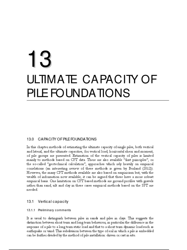 Ultimate Capacity of Pile Foundations | PDF | Deep Foundation | Geotechnical Engineering