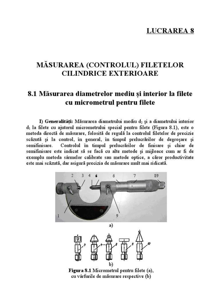 Micrometrul Pentru Filete | PDF