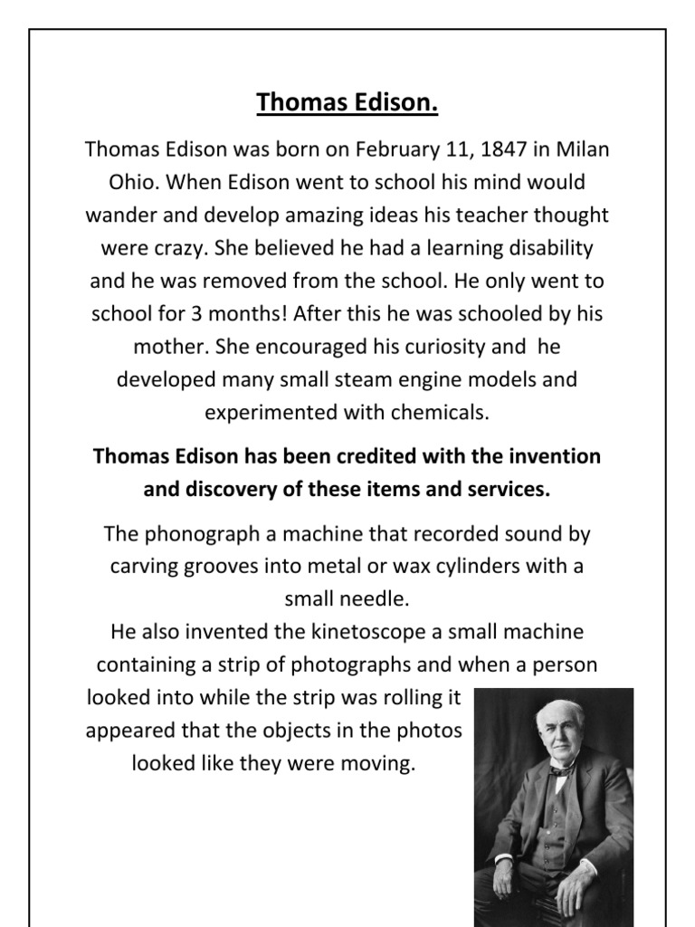 Thomas Edison | PDF | Art