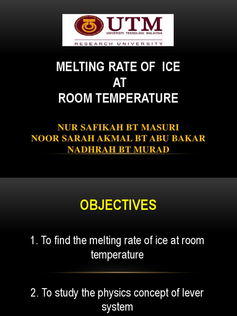 melting of ice at room temperature | Ice | Lever