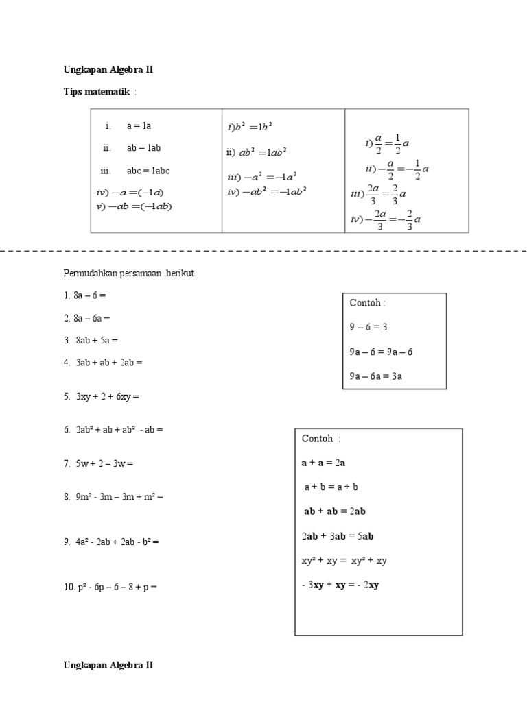 Algebra II Simplification Guide | PDF | Teaching Methods & Materials