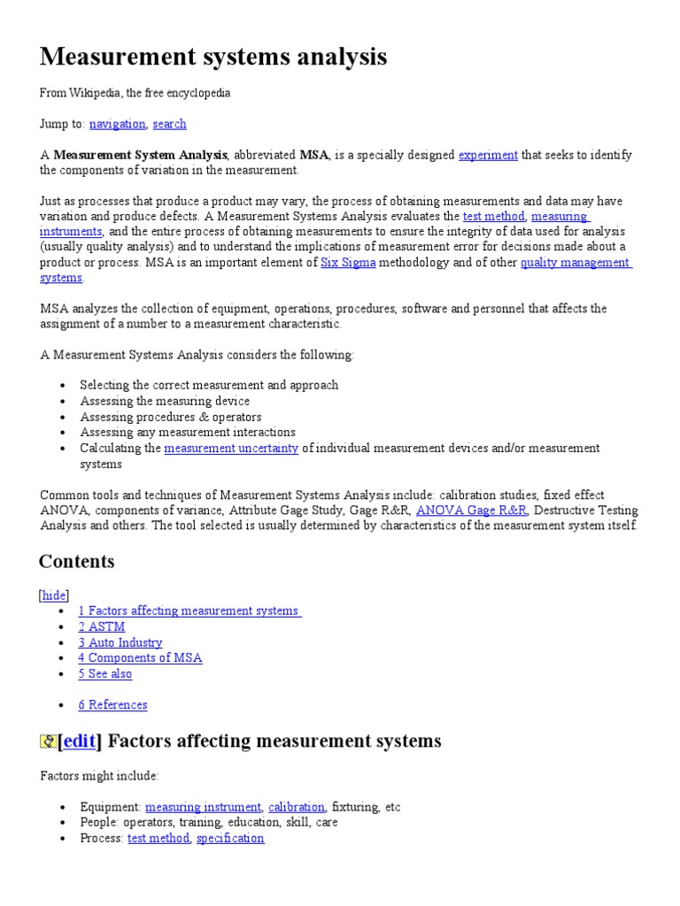 Measurement System Analysis | PDF | Methodology | Scientific Method