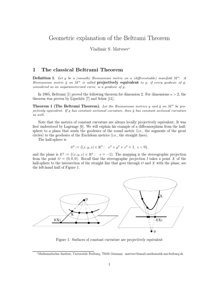 Geometric Explanation of The Beltrami Theorem | Download Free PDF ...