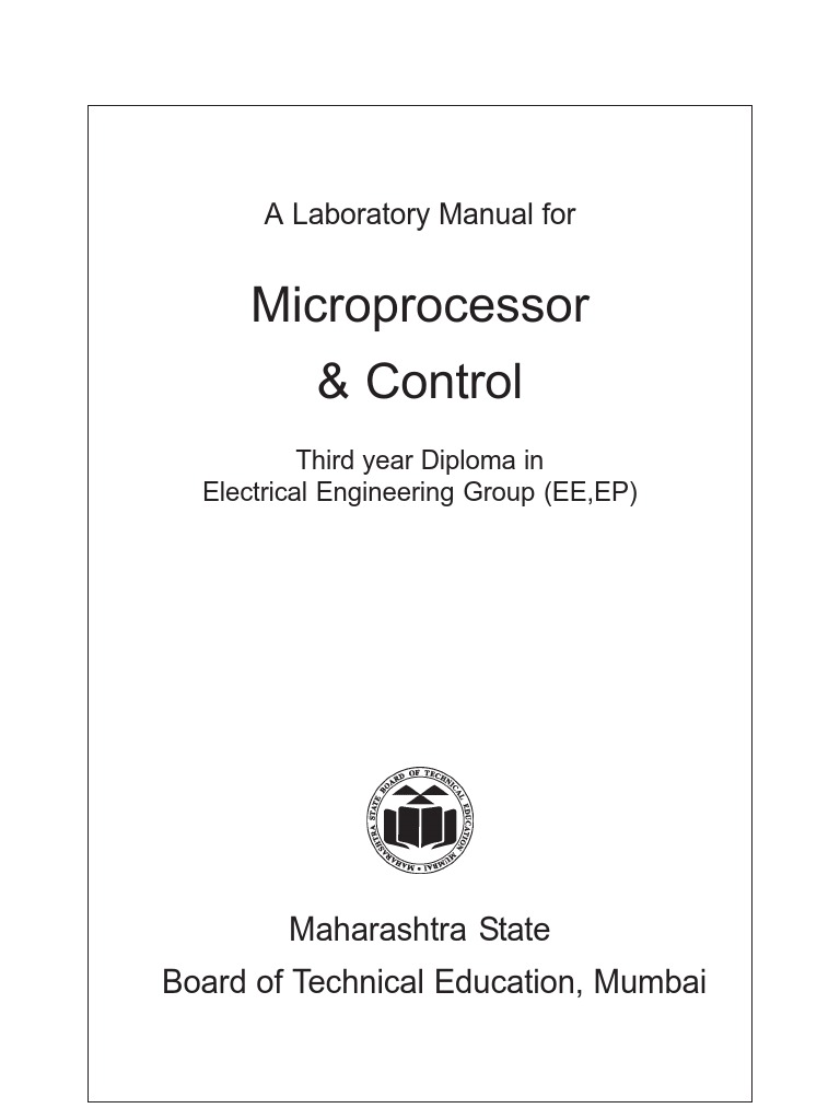 Manual For Microprocessor and Control | PDF | Experiment | Educational ...