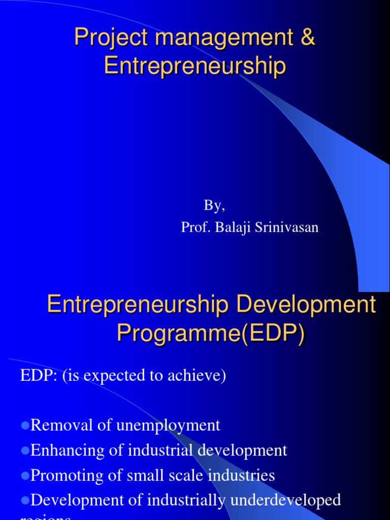 Entrepreneurship Development Programme (EDP) | Download Free PDF ...
