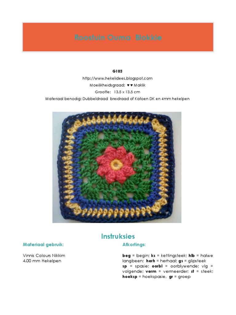 Roostuin Ouma Blokkie | PDF