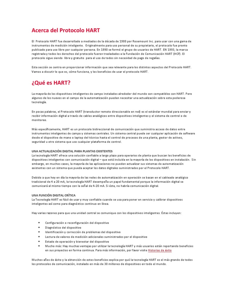 Acerca Del Protocolo HART | PDF | Software libre | Red de computadoras