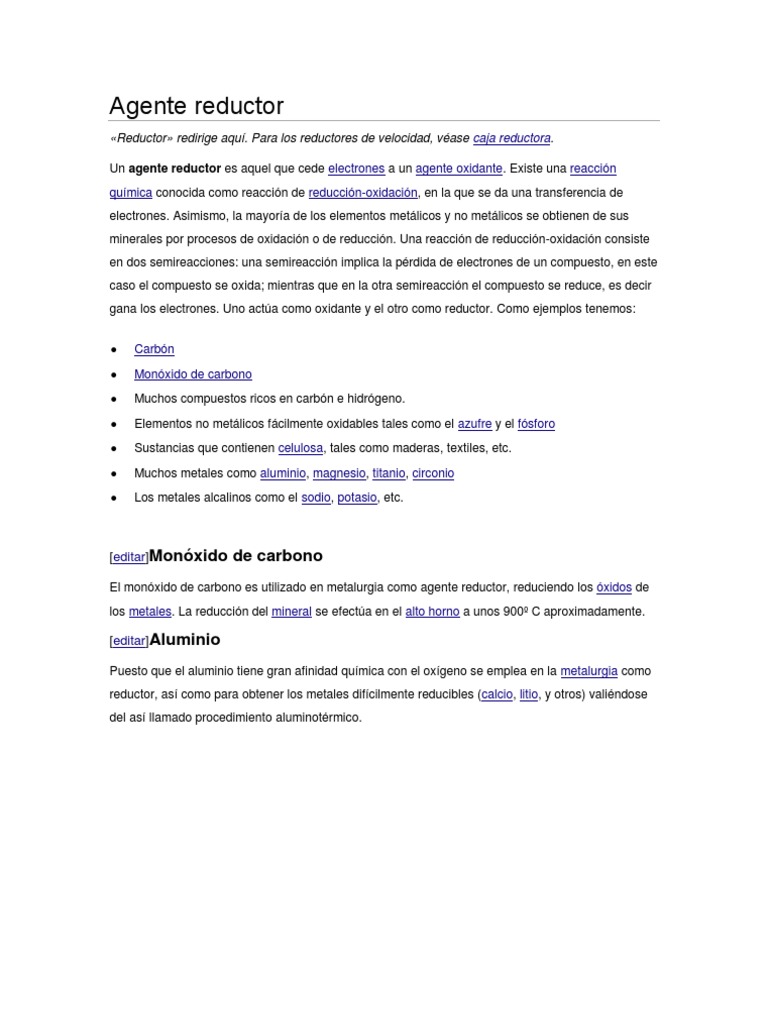 Agente Reductor | PDF | Arte | Ciencia y matemáticas