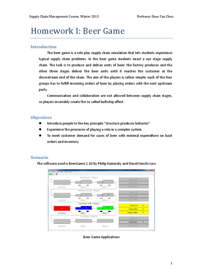 Beer.Game | Supply Chain Management | Supply Chain