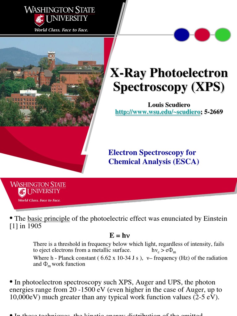 XPS Lecture1 | PDF | Photoelectric Effect | X Ray Photoelectron Spectroscopy