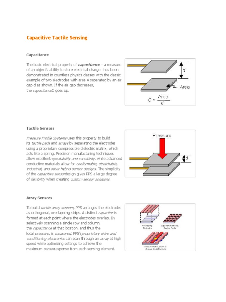 Capacitive Tactile Sensor Insights | PDF | Touchscreen | Capacitor
