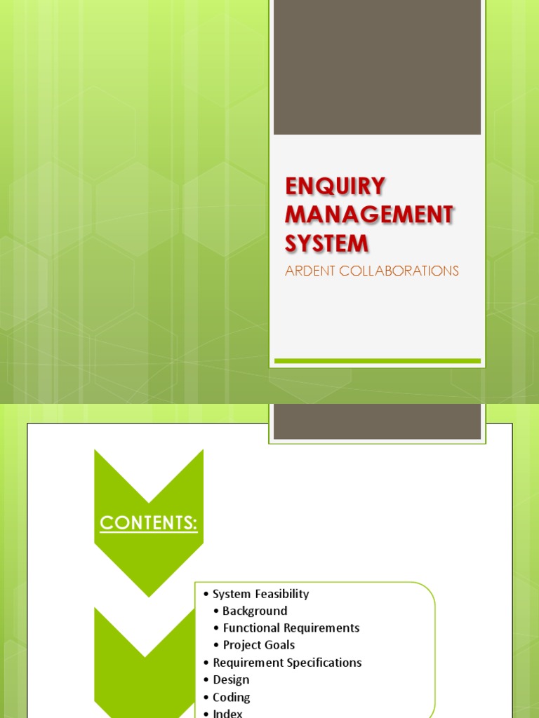 Enquiry Management System | PDF | Computer Architecture | System Software