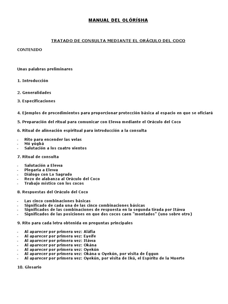 Tratado de Consulta Mediante El Oráculo Del Coco | PDF | Color | Circulo